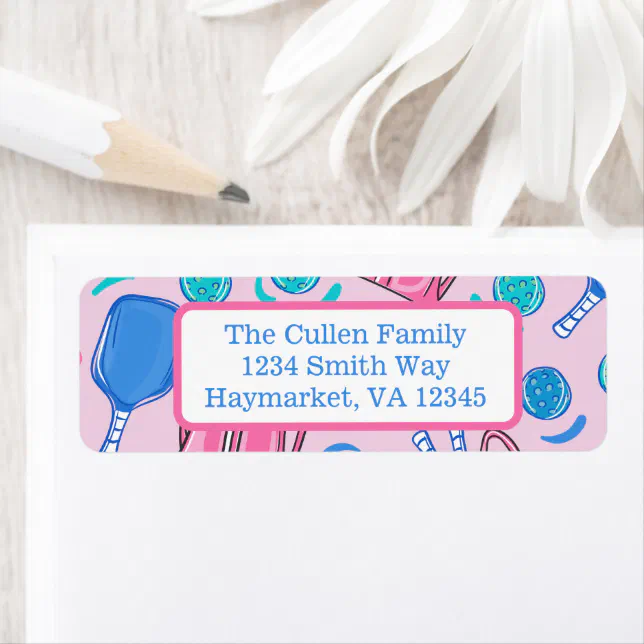 Custom Pink Pickleball Label | Zazzle