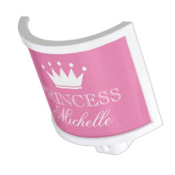 Custom pink princess crown night light for kids | Zazzle