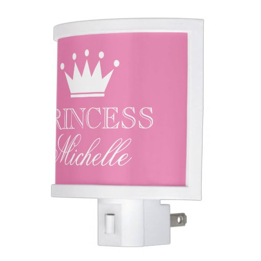 Custom pink princess crown night light for kids | Zazzle