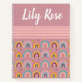 Custom Pink Rainbow Pattern Kid's Notebook | Zazzle