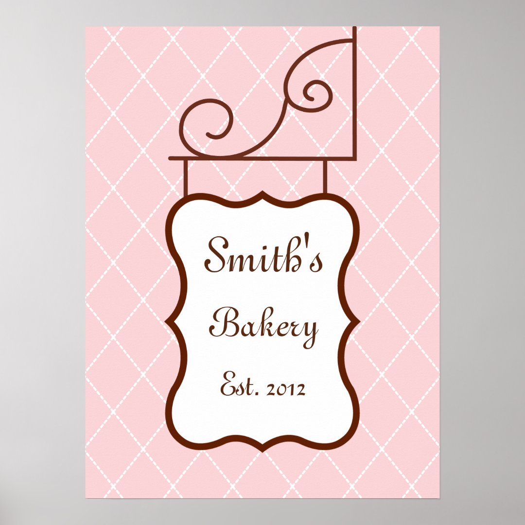 Custom Pink Shop Sign Print | Zazzle