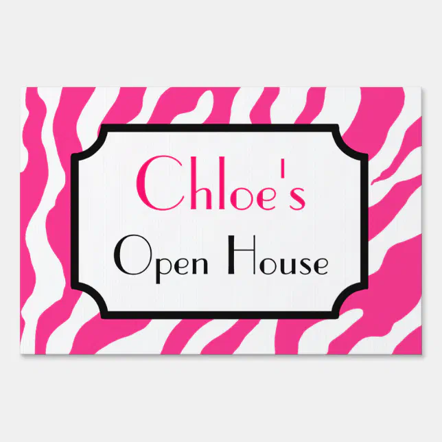 Custom Pink Zebra Yard Sign | Zazzle