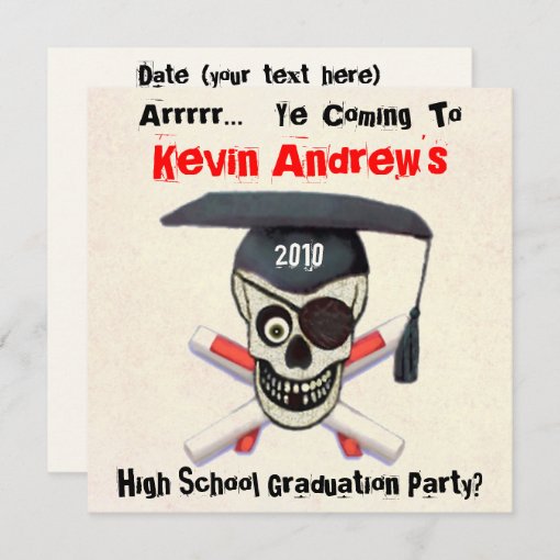 Custom Pirate Graduate Graduation Party Invitation | Zazzle