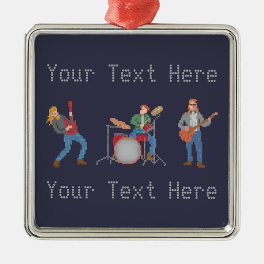 Custom Pixel Rock Band Metal Ornament | Zazzle.com