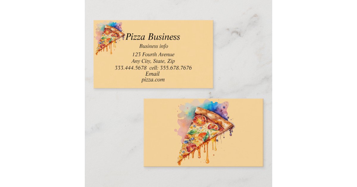 Custom Pizza Business Name Business Card | Zazzle