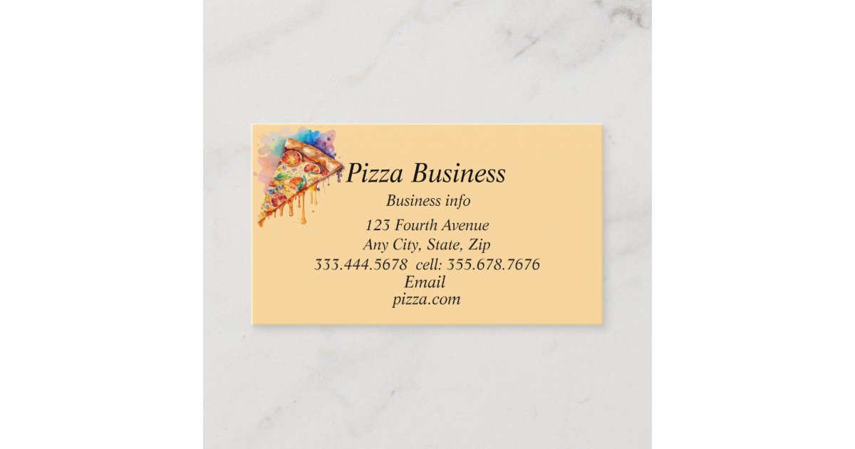 Custom Pizza Business Name Business Card | Zazzle