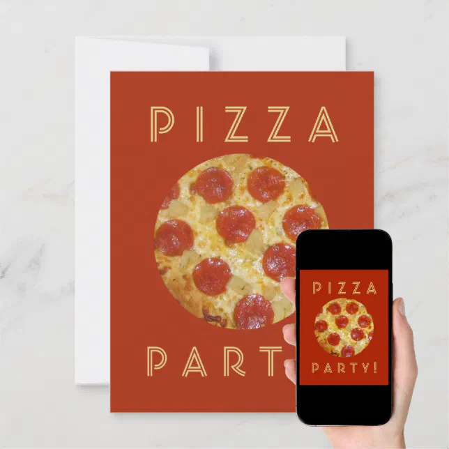 Custom PIZZA PARTY invitations | Zazzle