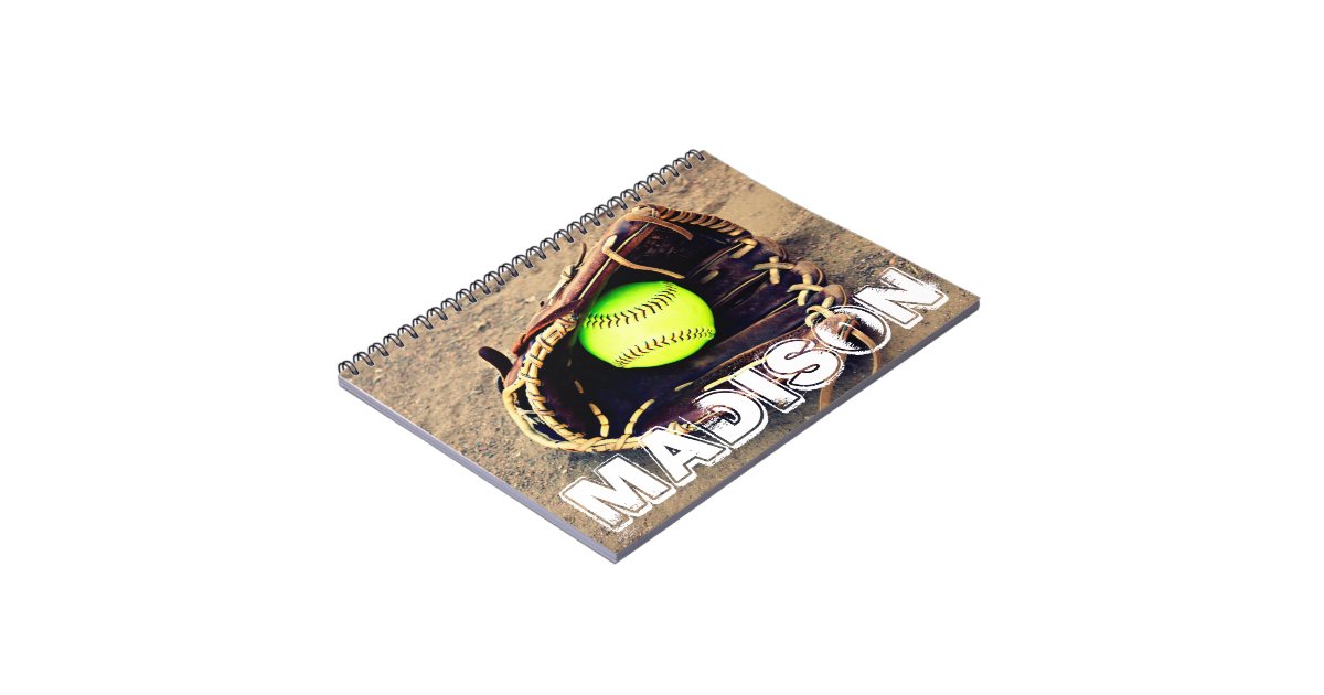 Custom Player Name Fastpitch Softball Notebook | Zazzle
