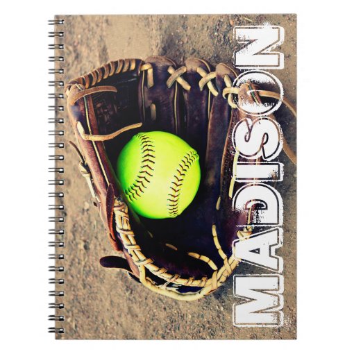 Custom Player Name Fastpitch Softball Notebook | Zazzle