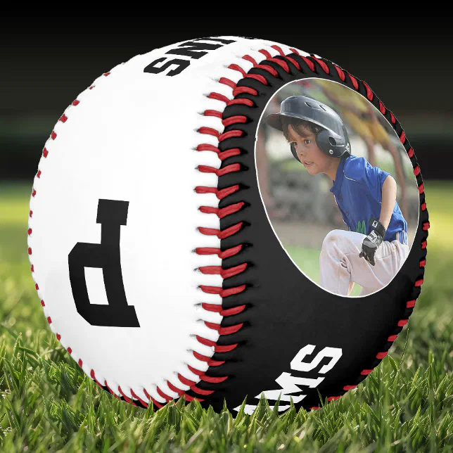 Custom Player Photo Team Name Number Personalized Baseball | Zazzle