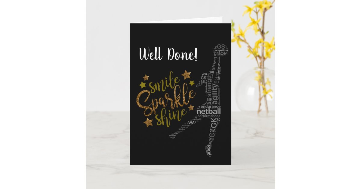 Custom Player Theme Well Done Netball Card | Zazzle