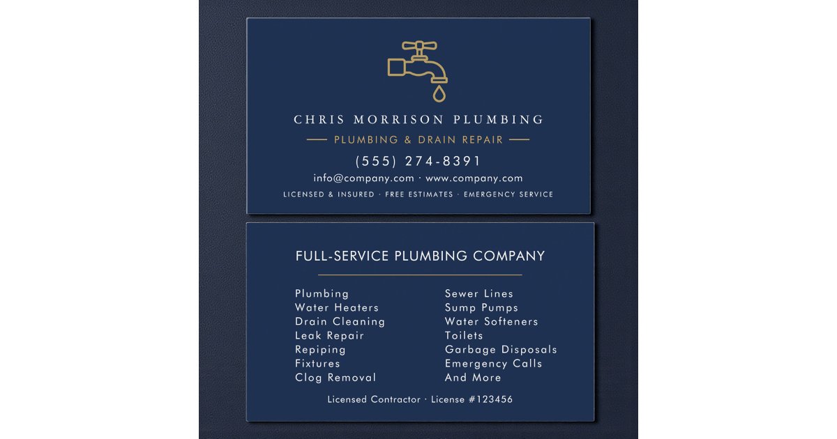 Custom Plumber Business Card | Zazzle