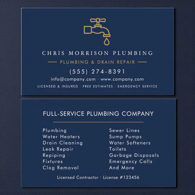 Custom Plumber Business Card | Zazzle