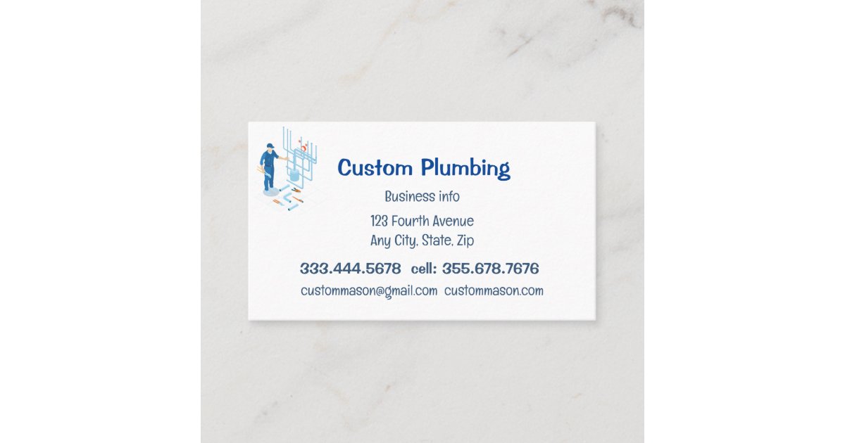 Custom Plumbing Contractors Business Card Magnet | Zazzle