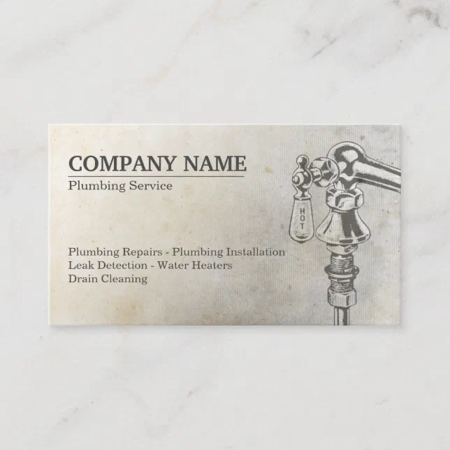 Custom Plumbing Service Business Card | Zazzle