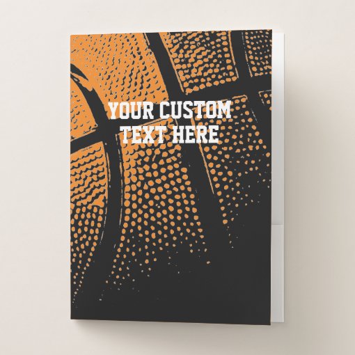 Custom pocket folders for basketball coach | Zazzle