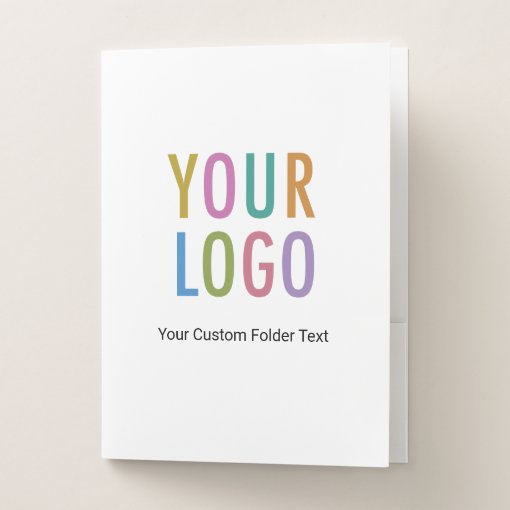 Custom Pocket Folders Logo Business Card Slot 9x12 | Zazzle