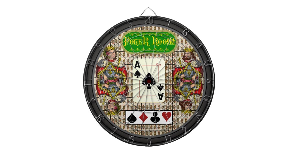 Custom Poker Room Dartboard With Darts | Zazzle