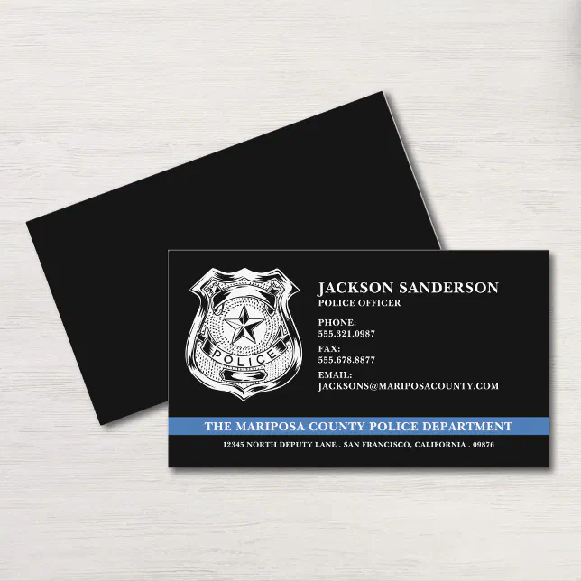 Custom Police Department Law Enforcement Logo Business Card | Zazzle