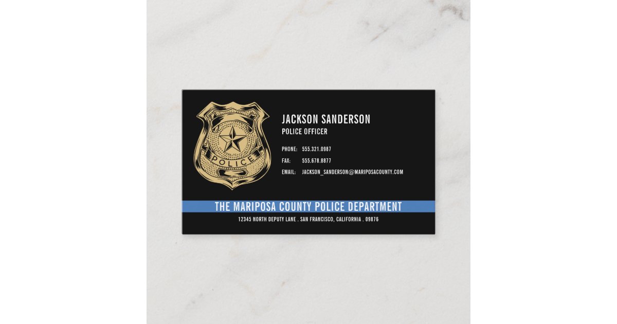 Custom Police Department Law Enforcement Logo Business Card | Zazzle