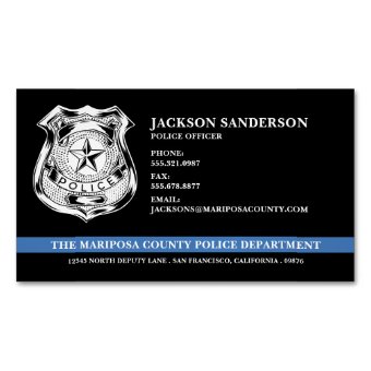 Custom Police Department Law Enforcement Logo Business Card Magnet | Zazzle