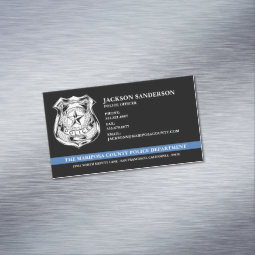 Custom Police Department Law Enforcement Logo Business Card Magnet | Zazzle