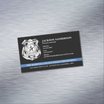 Custom Police Department Law Enforcement Logo Business Card Magnet | Zazzle