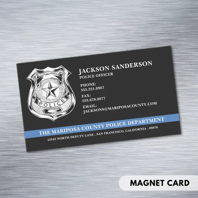 Custom Police Department Law Enforcement Logo Business Card Magnet | Zazzle