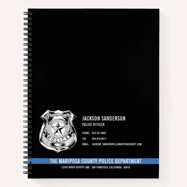 Custom Police Department Law Enforcement Logo Notebook | Zazzle