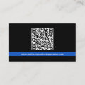 Custom Police Department Thin Blue Line QR Code Business Card | Zazzle