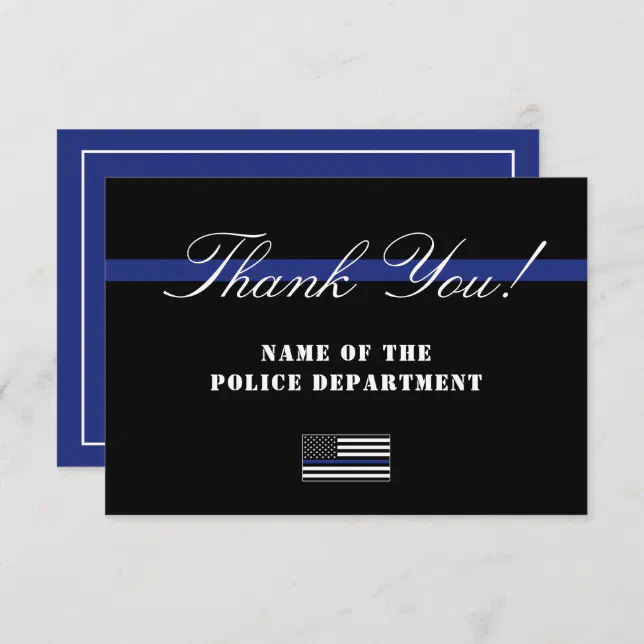 Custom Police Officer Law Enforcement Appreciation Thank You Card | Zazzle