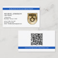 Custom Police Officer Law Enforcement Logo QR Code Business Card | Zazzle