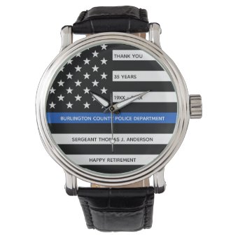 Custom Police Officer Law Enforcement Retirement Watch | Zazzle