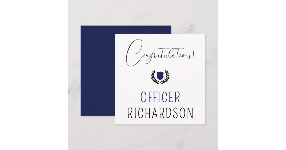 Custom Police Officer Police Academy Graduation Card | Zazzle