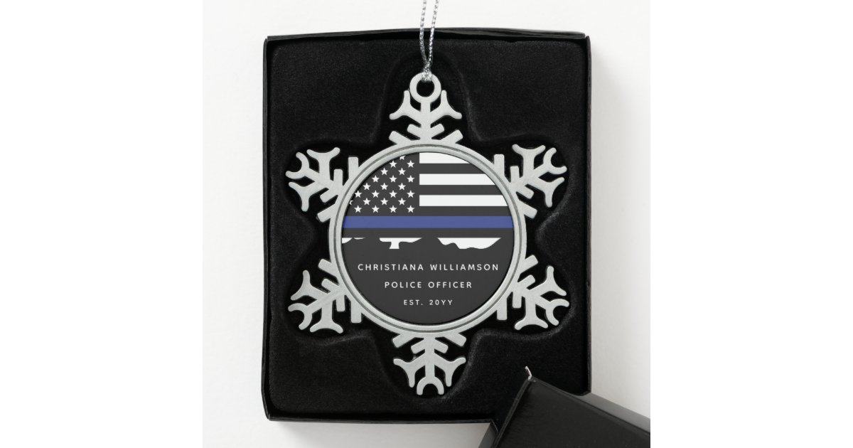 Custom Police Officer Police Academy Graduation Snowflake Pewter ...