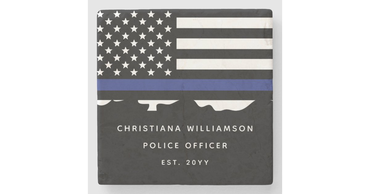 Custom Police Officer Police Academy Graduation Stone Coaster | Zazzle