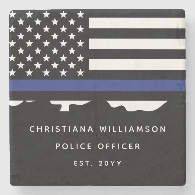 Custom Police Officer Police Academy Graduation Stone Coaster | Zazzle