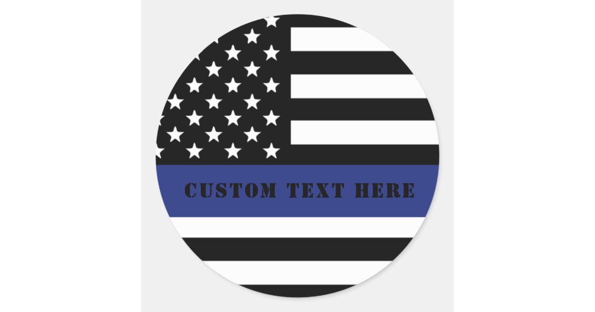 Custom Police Officer Thin Blue Line Police Dept. Classic Round Sticker ...