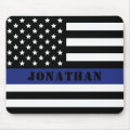 Custom Police Officer Thin Blue Line Police Dept. Mouse Pad | Zazzle