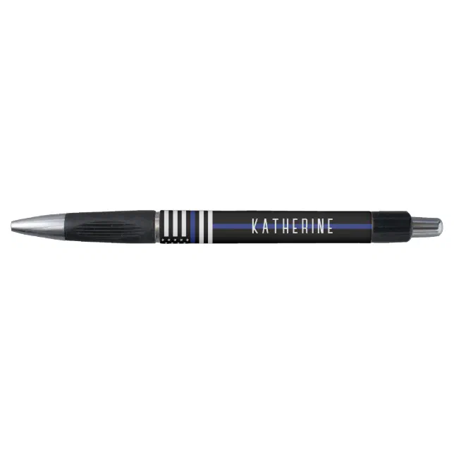 Custom Police Officer Thin Blue Line Police Dept Pen | Zazzle
