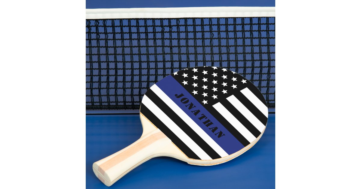 Custom Police Officer Thin Blue Line Police Dept. Ping Pong Paddle | Zazzle