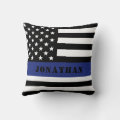 Custom Police Officer Thin Blue Line Police Dept. Throw Pillow | Zazzle