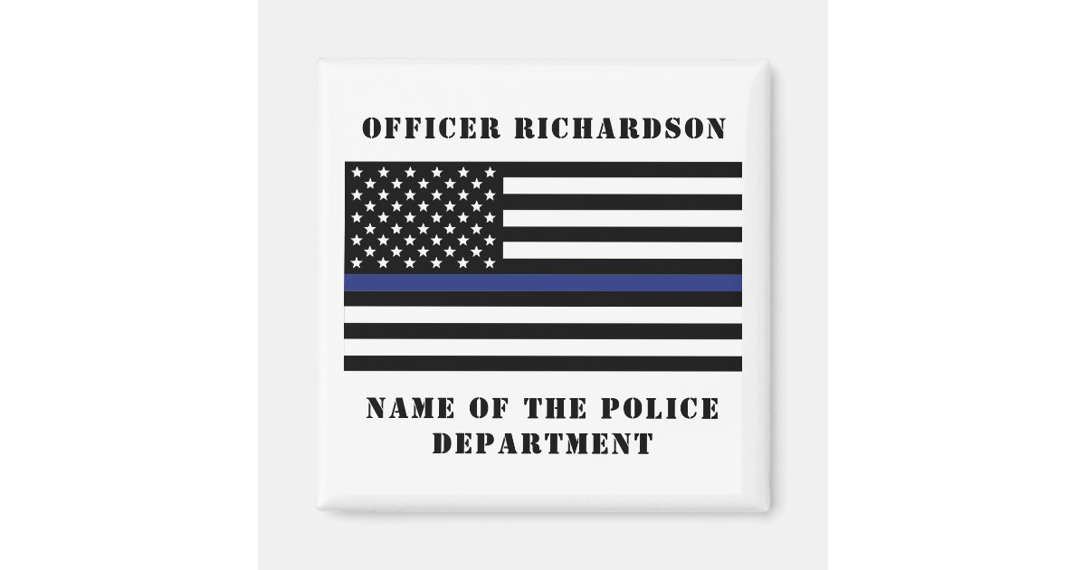 Custom Police Officer Thin Blue Line Police Magnet | Zazzle