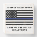 Custom Police Officer Thin Blue Line Police Wooden Box Sign | Zazzle
