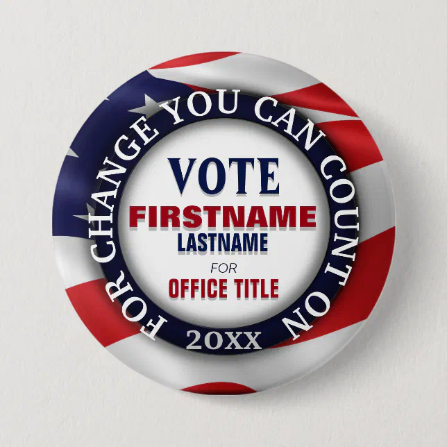 Custom Political Button USA Flag | Zazzle