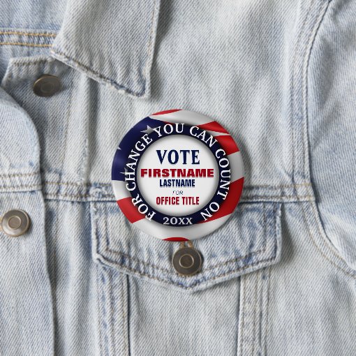 Custom Political Button USA Flag | Zazzle