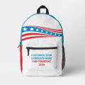 Custom Political Campaign 2024 American Flag Printed Backpack | Zazzle