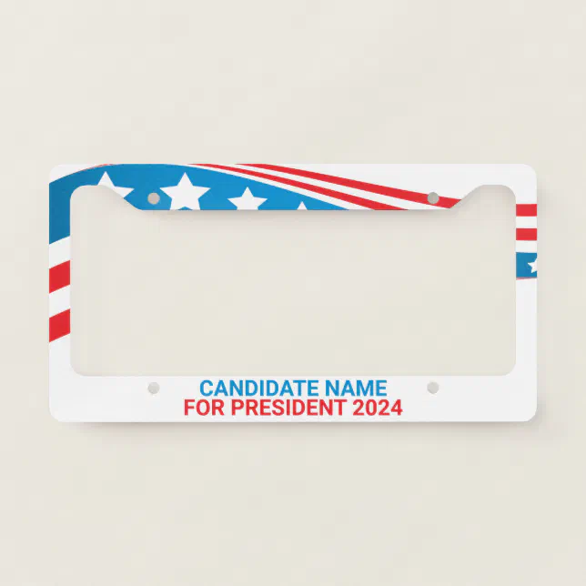 Custom Political Campaign American Flag Template License Plate Frame ...