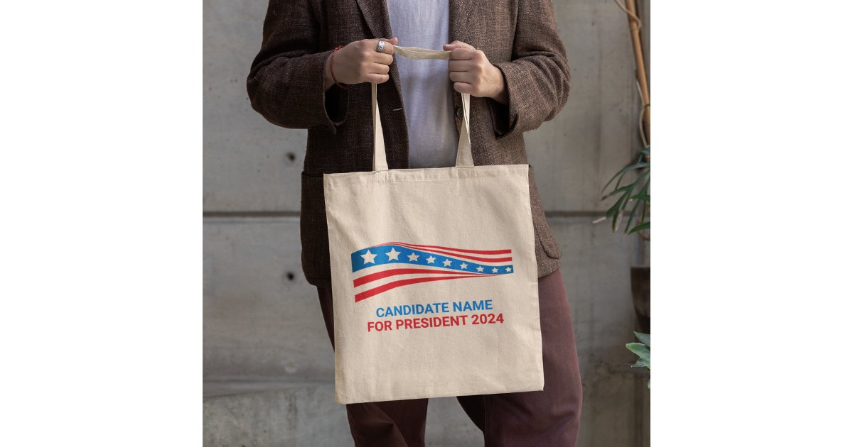 Custom Political Campaign American Flag Template Tote Bag | Zazzle