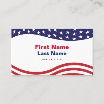 Custom Political Campaign Business Card | Zazzle